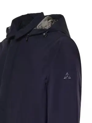 HESKIMO Hooded Concealed-fastening Coat - Blue