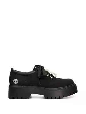 Timberland Stone Street Faux-pearl-embellished Platform Lace-up Shoes - Black