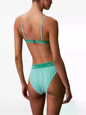 Calvin Klein Striped-pattern Bikini Top