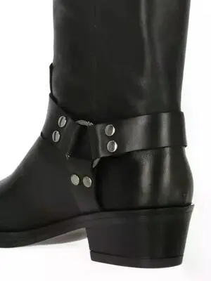 JULIE DEE Harness-detail Leather Boots