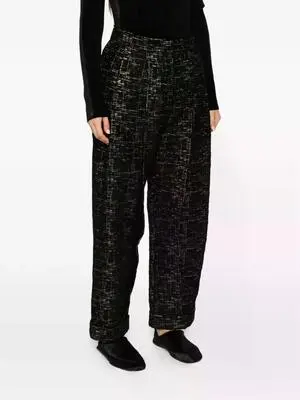 La DoubleJ Pleated Bouclé-knit Trousers
