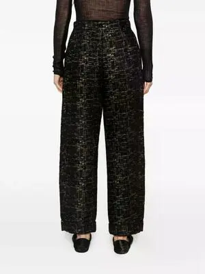 La DoubleJ Pleated Bouclé-knit Trousers