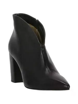 JULIE DEE Pointed-toe Side-zip Ankle Boots - Black