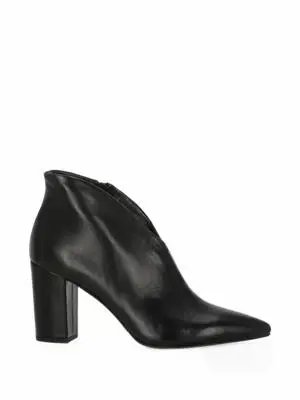 JULIE DEE Pointed-toe Side-zip Ankle Boots - Black