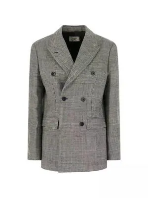 PENCE 1979 Prince Of Wales Check Double-breasted Blazer - Black
