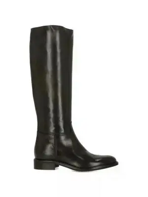 JULIE DEE Side-zip Leather Boots - Brown