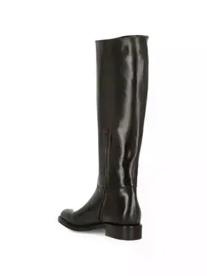 JULIE DEE Side-zip Leather Boots