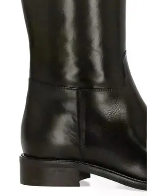 JULIE DEE Side-zip Leather Boots