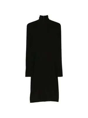 Norma Kamali Long-sleeve Turtleneck Midi Dress
