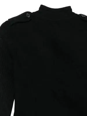 Barbara Bui Ribbed-knit Epaulette Sweater