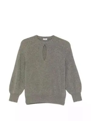 Agnona Cut-out Ribbed-knit Sweater - Neutrals