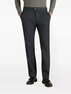Incotex Logo-patch Straight-leg Trousers