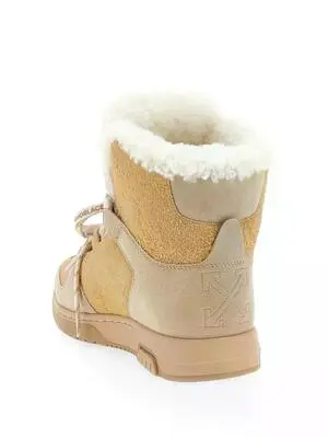Off-White Shearling-trim Panelled Ankle Boots