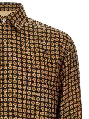 Valentino Garavani Chamber-print Silk Shirt - Black