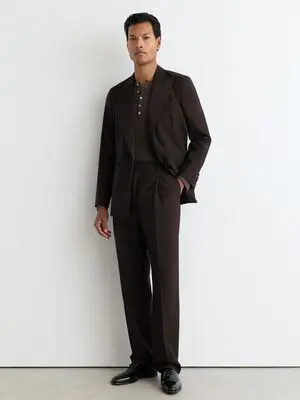 REISS Tommy Relaxed Fit Wool Pleated Suit Trousers