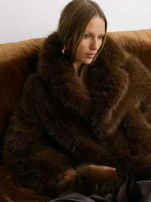 REISS Laila Faux-fur Coat