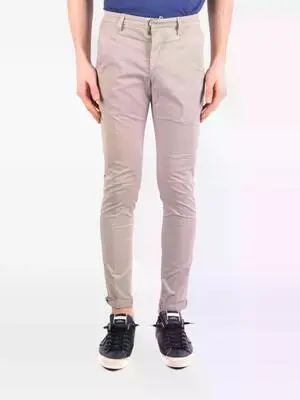 DONDUP Slim-fit Cotton Trousers - Neutrals