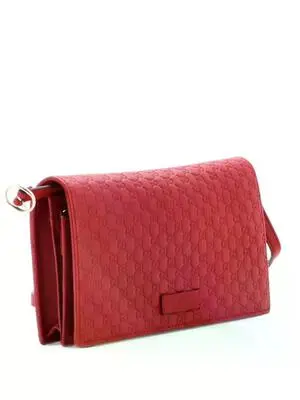Gucci Wallet On Strap Microguccissima Leather Crossbody Bag - Red