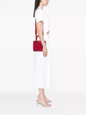 Dior 2016 Small Lambskin Cannage My Abcdior Lady Satchel - Red