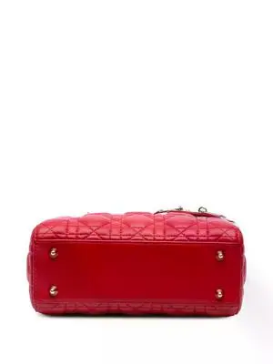 Dior 2016 Small Lambskin Cannage My Abcdior Lady Satchel - Red