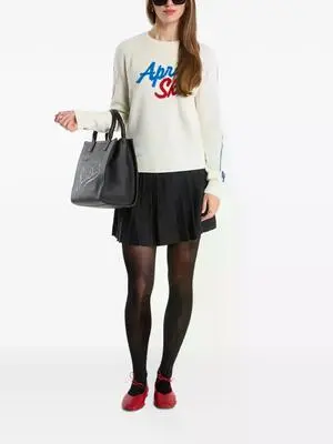MC2 SAINT BARTH Off-white New Queen Crew-neck Knit Sweater With Après Ski Embroidery - Neutrals