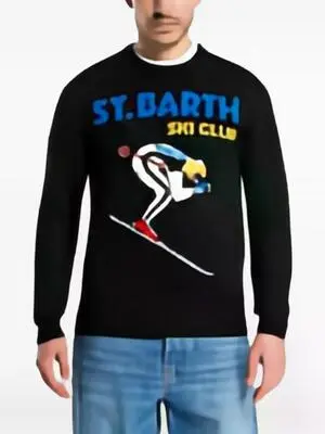 MC2 SAINT BARTH Heron C Intarsia-knit Sweater - Black