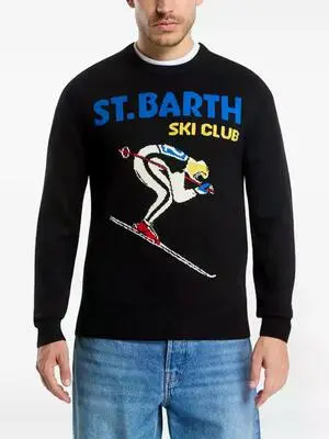 MC2 SAINT BARTH Heron C Intarsia-knit Sweater - Black
