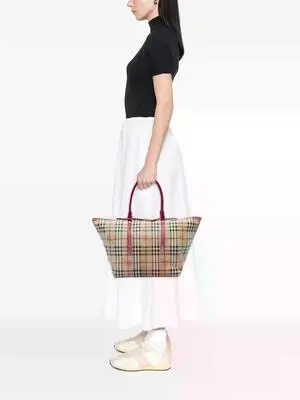 Burberry 2000-2017 Medium Haymarket Check Coated Canvas Salisbury Tote Bag