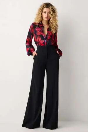 Ramy Brook Claudie High Rise Wide Leg Pant - Black