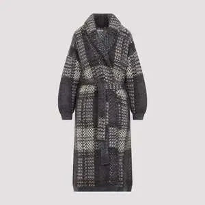 Brunello Cucinelli Macrocheck Cardigan Coat