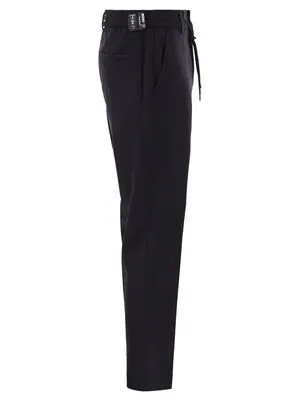 BOSS Virgin Wool-blend Tapered Fit Trousers With Drawstring