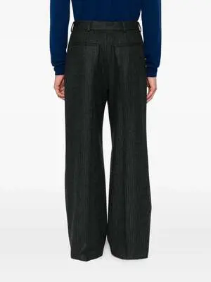 Saint Laurent Fluid Pants In Pinstripe Brushed Wool Felt
