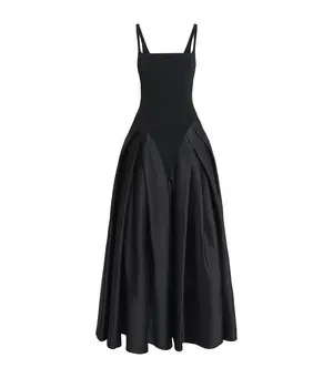 GEORGES HOBEIKA Silk-blend Pleated Gown - Black