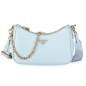 Prada Celeste Saffiano Lux Re-edition 2005 Shoulder Bag - Blue