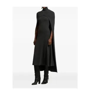 Ralph Lauren Ribbed Turtleneck Cape Coat