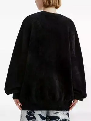 We11Done Logo-intarsia Fuzzy-knit Sweater