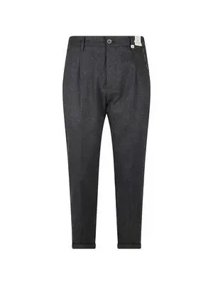 MYTHS Belt-loops Turn-up Trousers - Grey