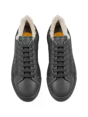 DOUCAL'S Shearling-trim Low-top Sneakers