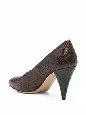 Casadei Snake-effect Leather Pumps - Brown