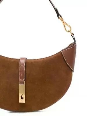 Polo Ralph Lauren Id Suede-panel Shoulder Bag - Brown