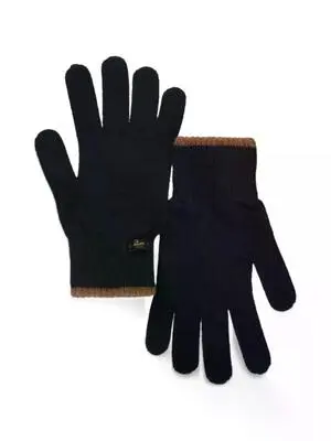 MOORER Ribbed-knit Contrast-trim Gloves