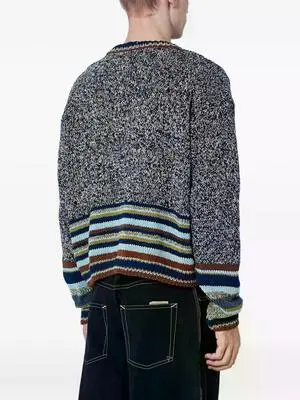 STORY MFG. Root Stripe-accent Button-front Cardigan