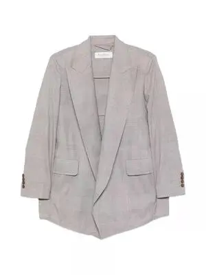 Max Mara Glen Plaid Wool Jacket - Grey