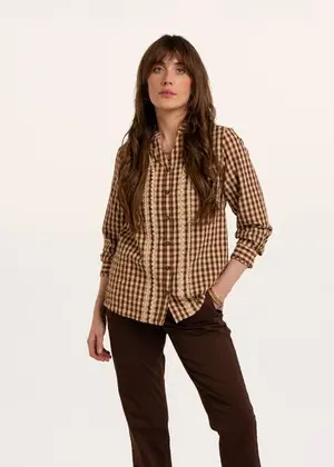 BRAKEBURN Fiorella Gingham Textured Blouse - Multi
