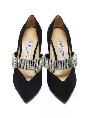 JIMMY CHOO Karli Crystal-embellished Suede Pumps