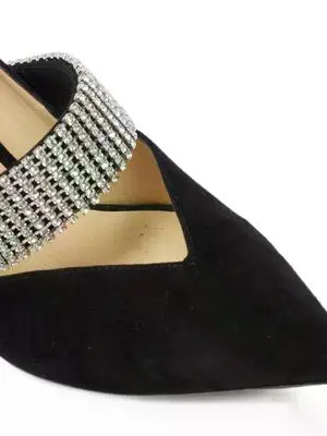 JIMMY CHOO Karli Crystal-embellished Suede Pumps