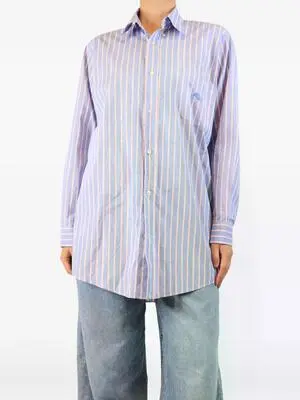Etro Striped Embroidered-logo Shirt