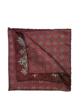 ELIZABETTA Brando Silk Pocket Square - Red