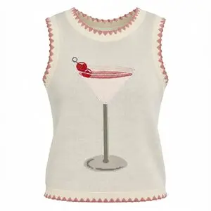 ANOTHER GIRL Martini Embroidered Vest - Pink