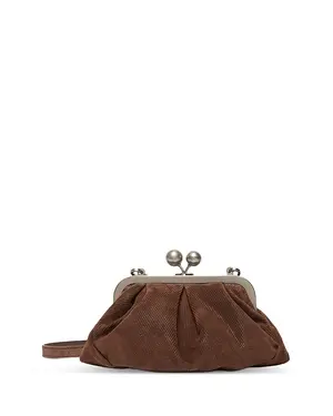 Max Mara Pasticcino Suede Convertible Clutch